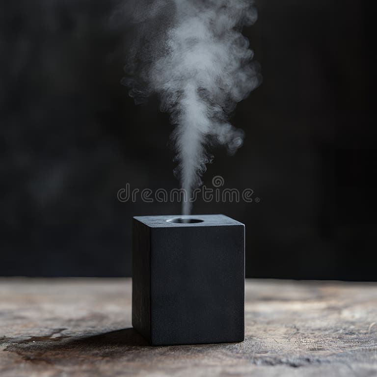 Black Square Diffuser with White Steam Rising Stock Illustration ...