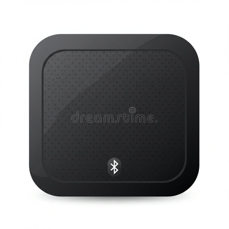 Black Square Electronic Device with Rounded Corners and a Subtle Dotted ...