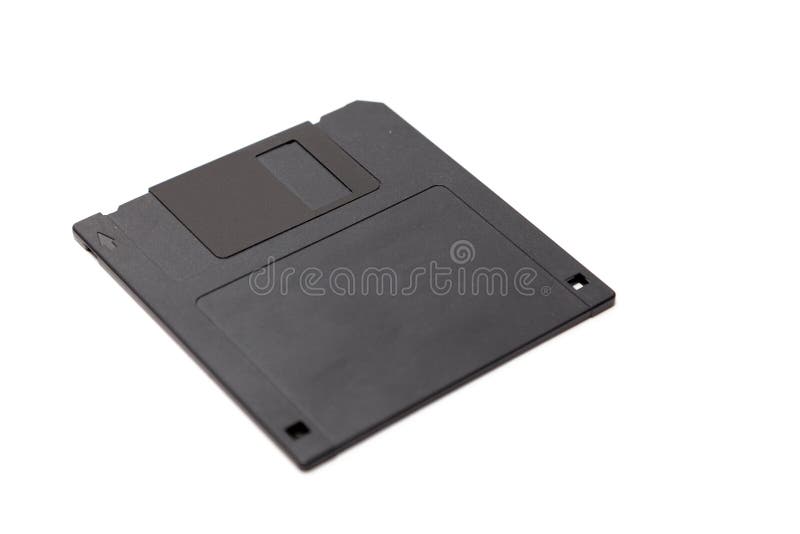 Black Square Floppy Disk on White Background Stock Image - Image of ...