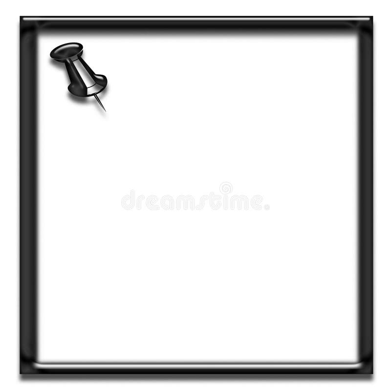 Black Square Frame with Pin Stock Illustration - Illustration of white ...