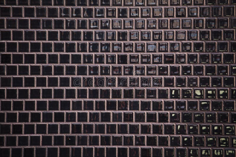 Black Square Glass Tiles on the Wall Stock Image - Image of ceramic ...