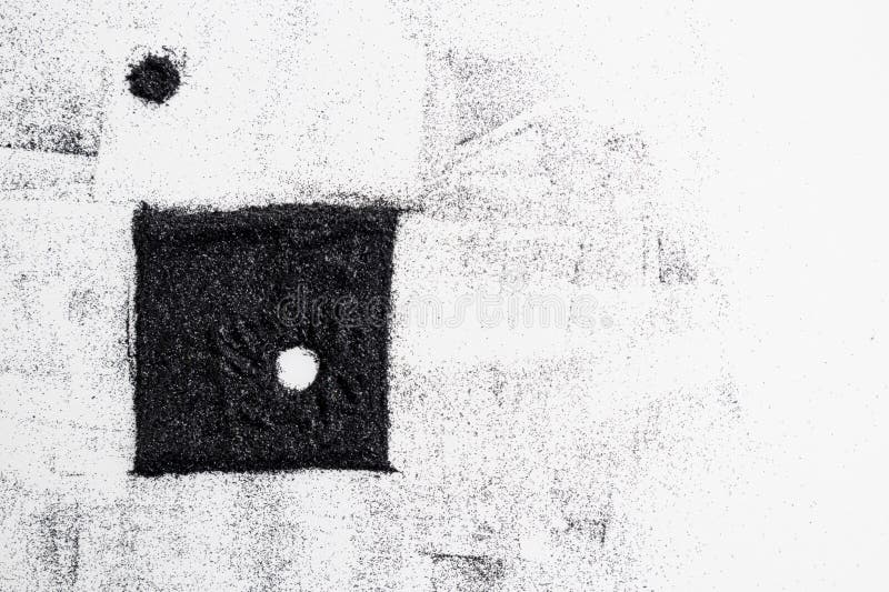 Black Square Glitter Circular Hole Circle Outside White Background ...