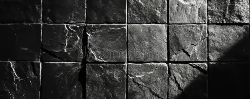 Black Square Grid on Textured Dark Stone Surface for Background Design ...