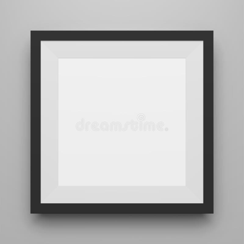 Black Square Image Frame Template with Shadow Stock Vector ...