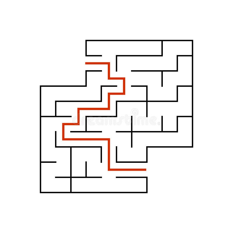 Black Square Maze with Entrance and Exit. an Interesting Game for ...