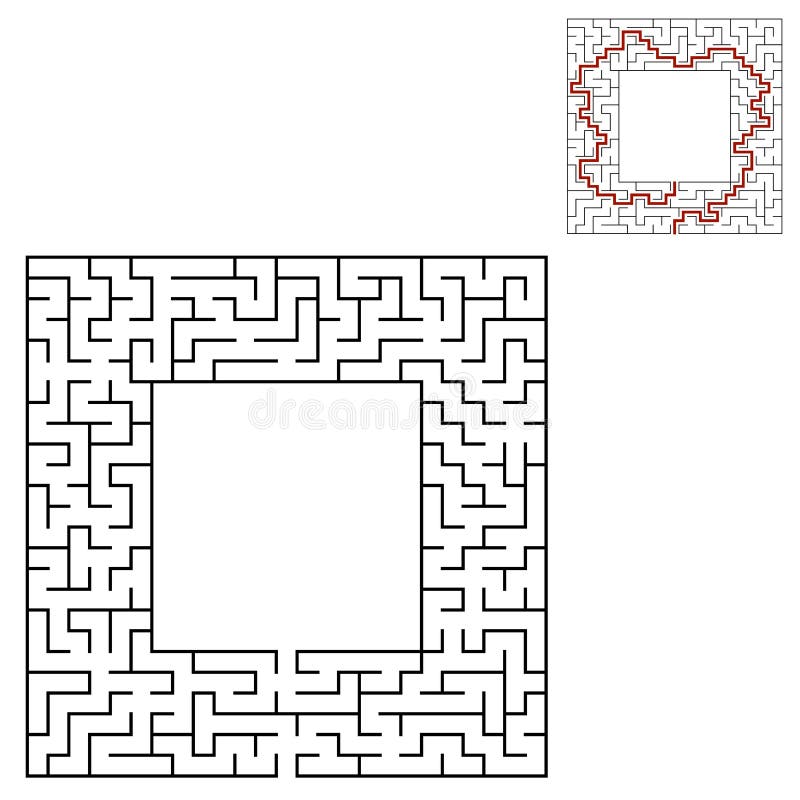 Black Square Maze with Entrance and Exit. an Interesting and Useful ...