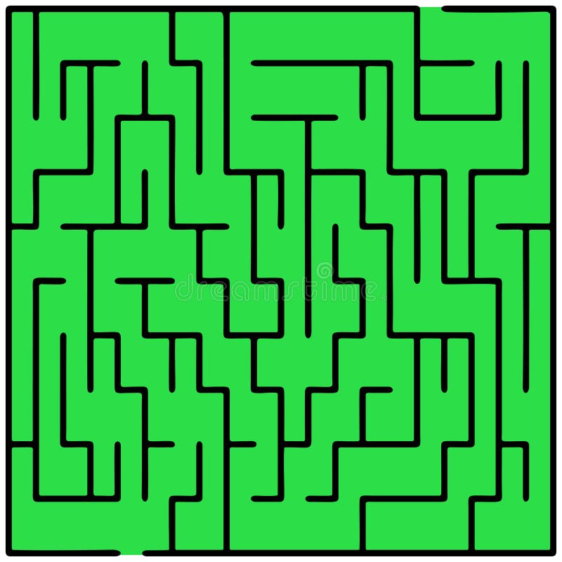 Green square maze10x10 stock vector. Illustration of maze - 177928371