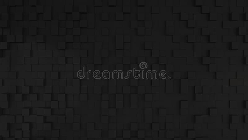 Black Square Pattern Background, Black Panel Wall Stock Illustration ...