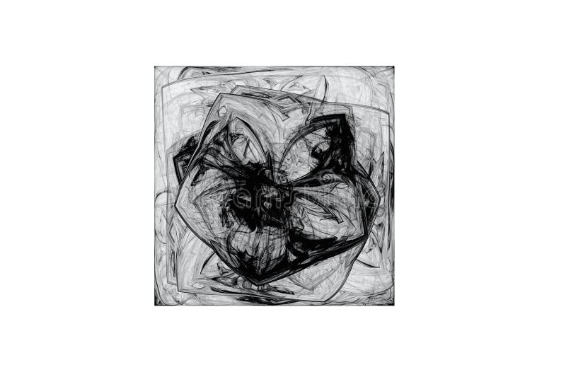 White Square Pattern of Crooked Waves on a Black Background. Stock ...