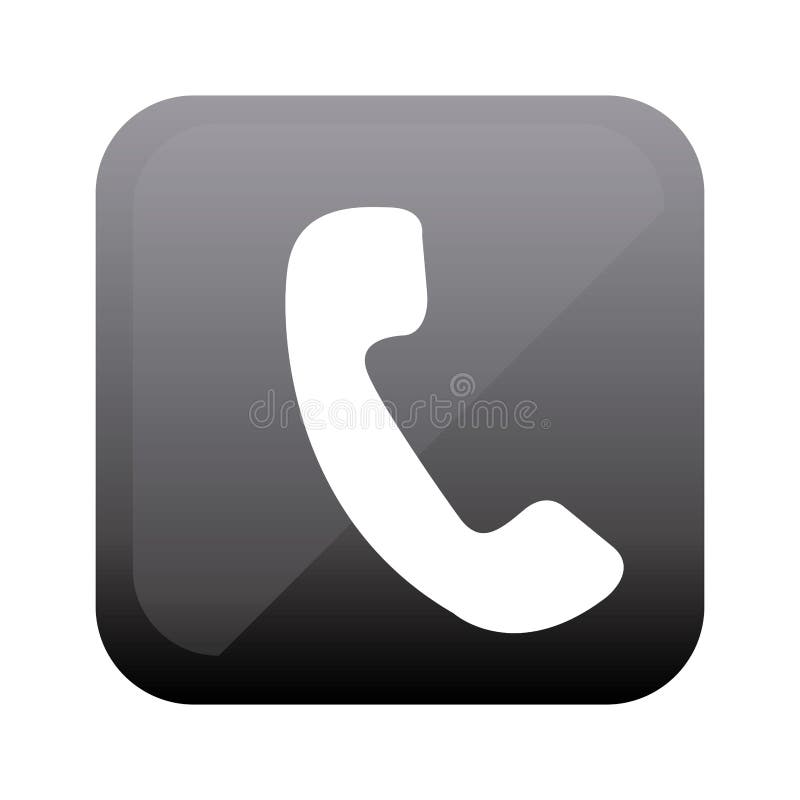 Black Square with Phone Icon Stock Illustration - Illustration of call ...