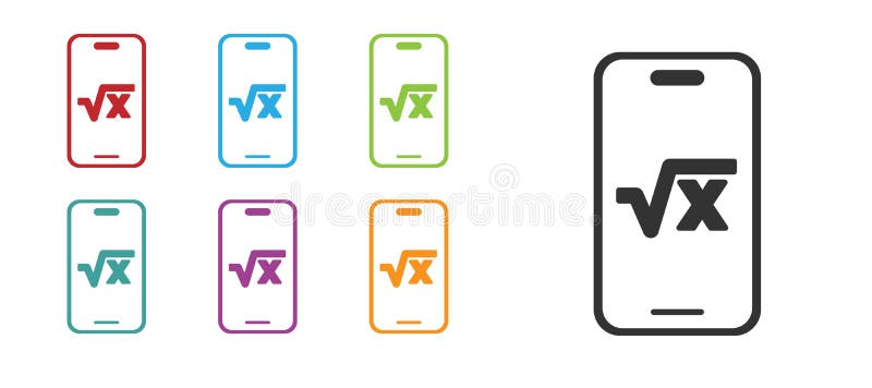 Black Square Root of X Glyph Icon Isolated on White Background ...