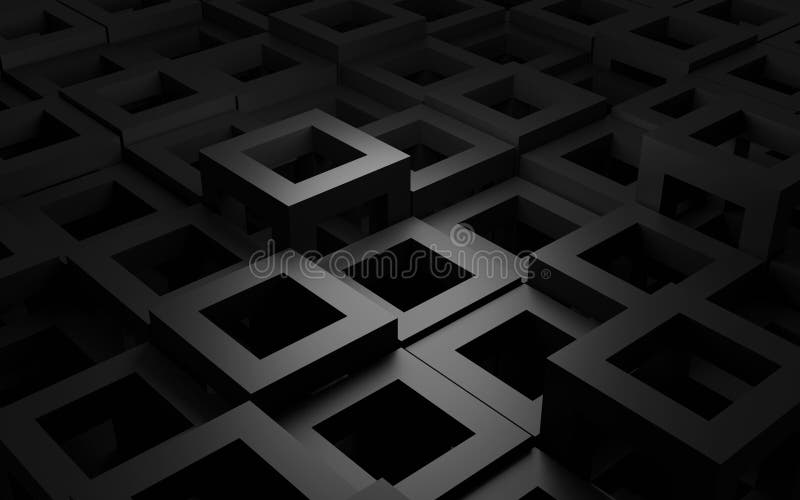 Black Square Shape in Dark Scene Stock Illustration - Illustration of ...