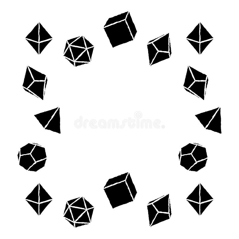 Black Square Shaped Dice Frame, Hand Drawn Vector Stock Vector ...