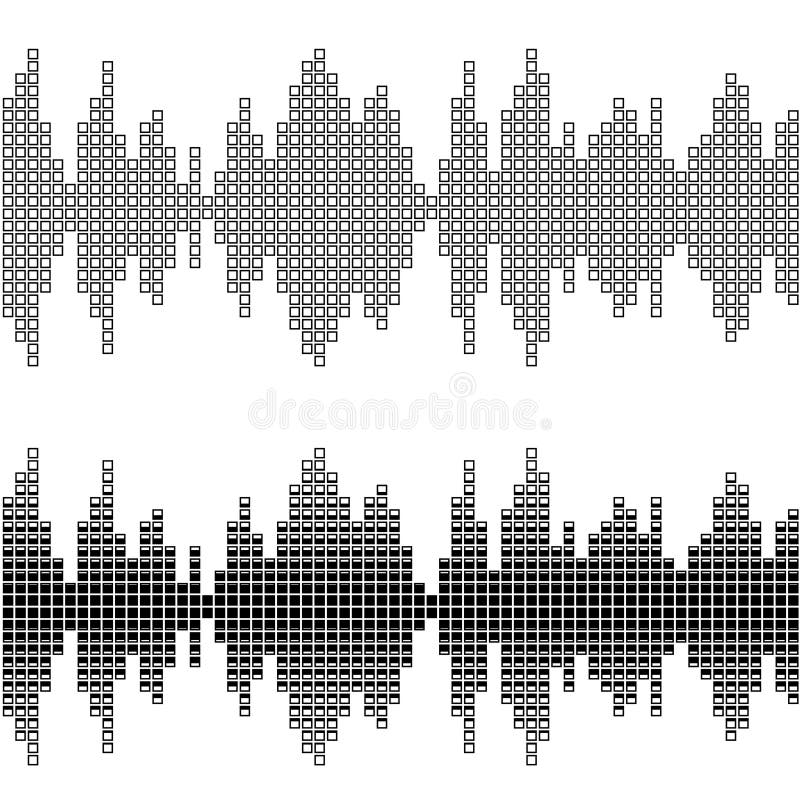 Black Square Sound Wave Patterns Stock Vector - Illustration of diagram ...