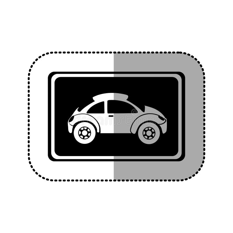 Black Square with Sport Car Side Inside Stock Illustration ...