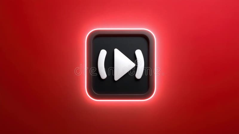 Black Square Start Button on Red Background Stock Video - Video of ...