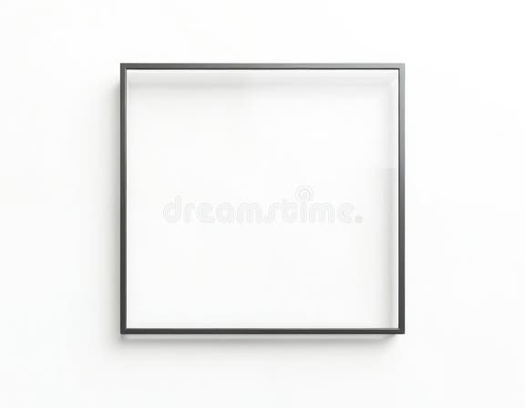Black Square Transparent Frame Shadow Effect on White Wall. Realistic ...