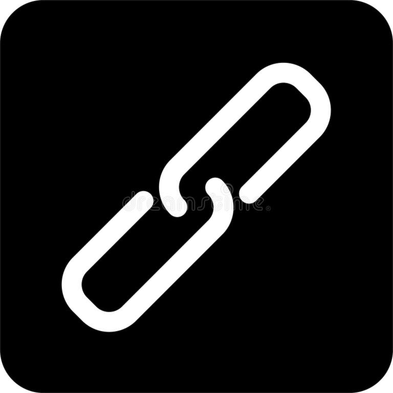 Black Square Vector Icon with Link, Simple Line Vector for UI UX Design ...