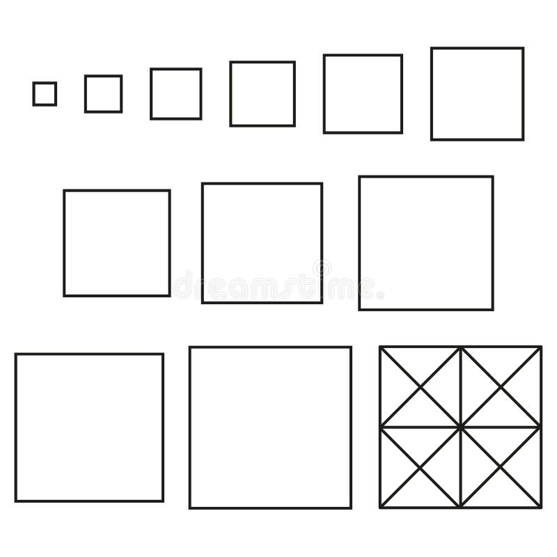 Black Squares Lines. Design Element. Vector Illustration. Stock Image ...