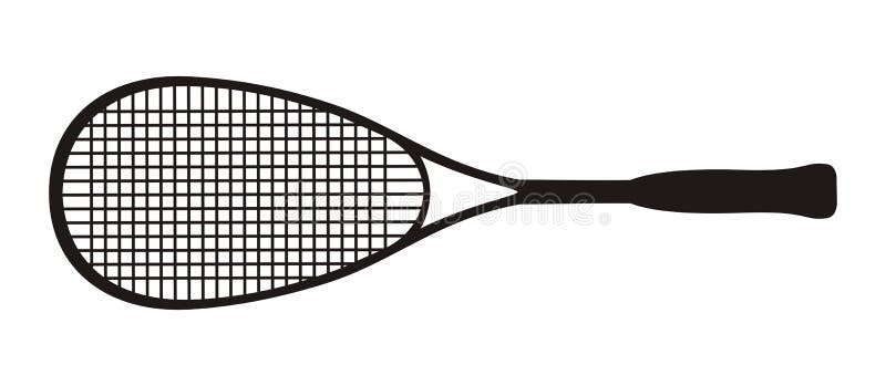Black Squash Racket on a White Background Stock Illustration ...