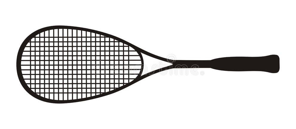 Black Squash Racket on a White Background Stock Illustration ...