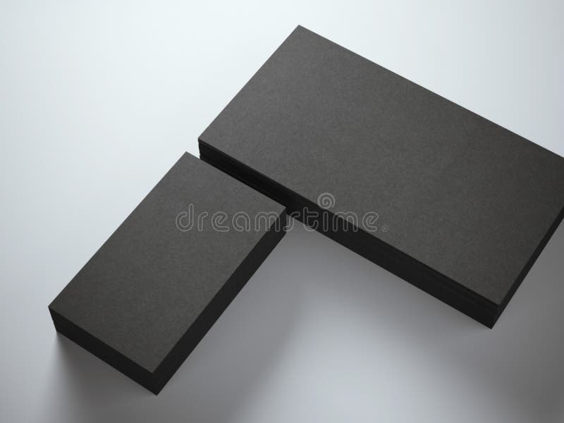 Black Stack of Business Cards Stock Illustration - Illustration of ...
