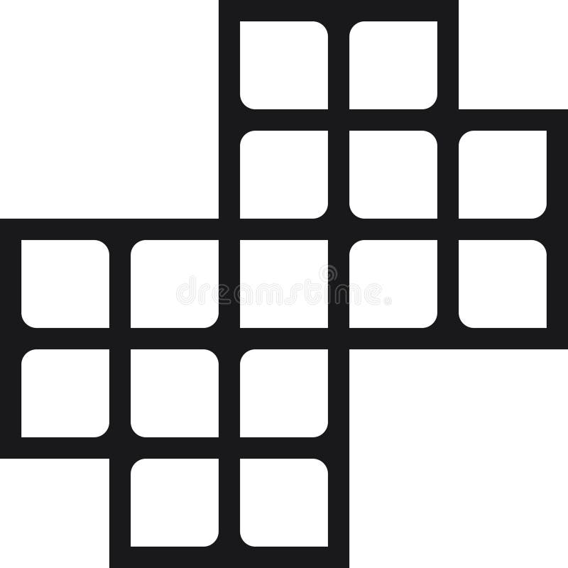 Black, Stacked Squares Design Vector Drawing Stock Vector ...