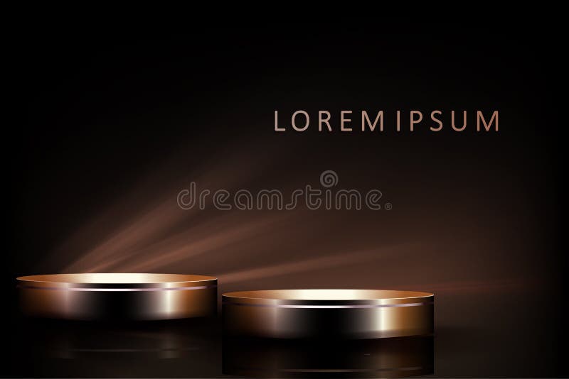 Black Stage with Geometric Round Shapes, Abstract Dim Light Rays Stock ...