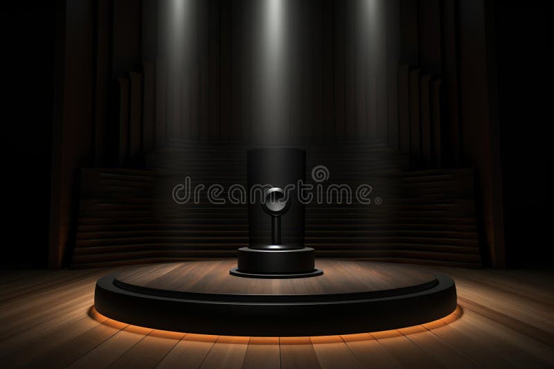 Black Stage with Spotlight stock illustration. Illustration of modern ...