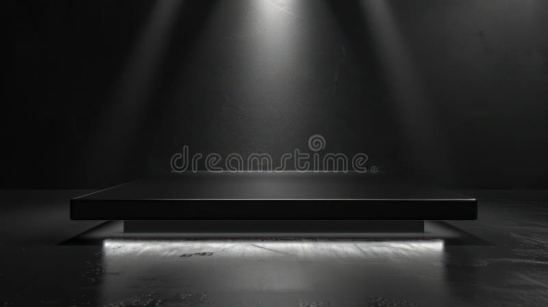 A Black Stage with a Spotlight on it Stock Illustration - Illustration ...