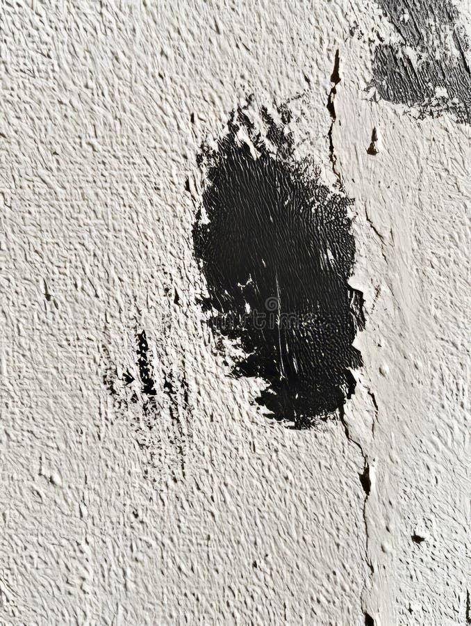 Black Stain on a Textured White Wall Stock Photo - Image of messy ...