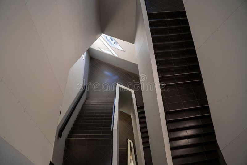 Black Stairs Inside Modern Building Stock Photo - Image of design ...