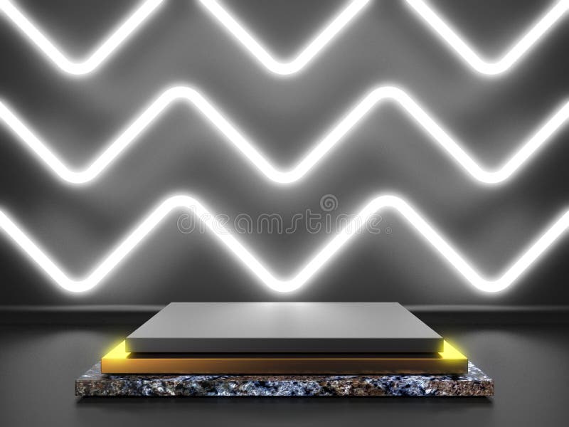 Black Stand Podium on Dark Background. Realistic Dark Platform Stock ...