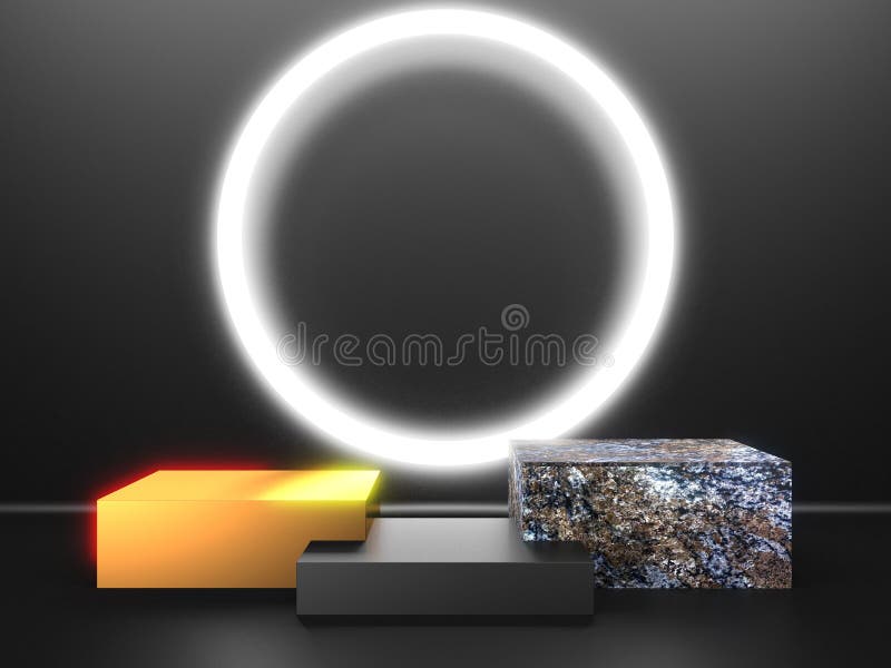 Black Stand Podium on Dark Background. Realistic Dark Platform Stock ...