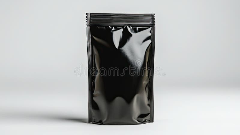 Black Stand Up Pouch Packaging Mockup Stock Photo - Image of coffee ...