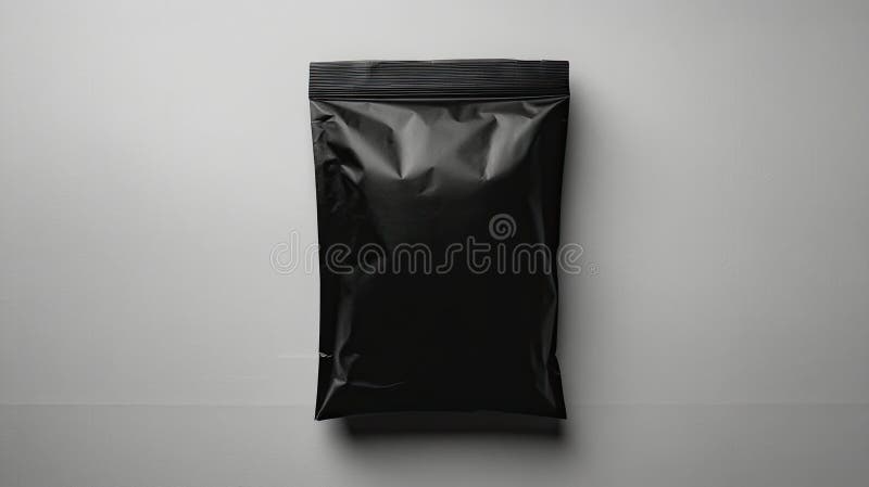 Black Stand Up Pouch Packaging Mockup Stock Image - Image of food ...