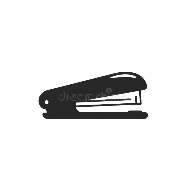 Black Stapler Illustration on White Background Stock Illustration ...