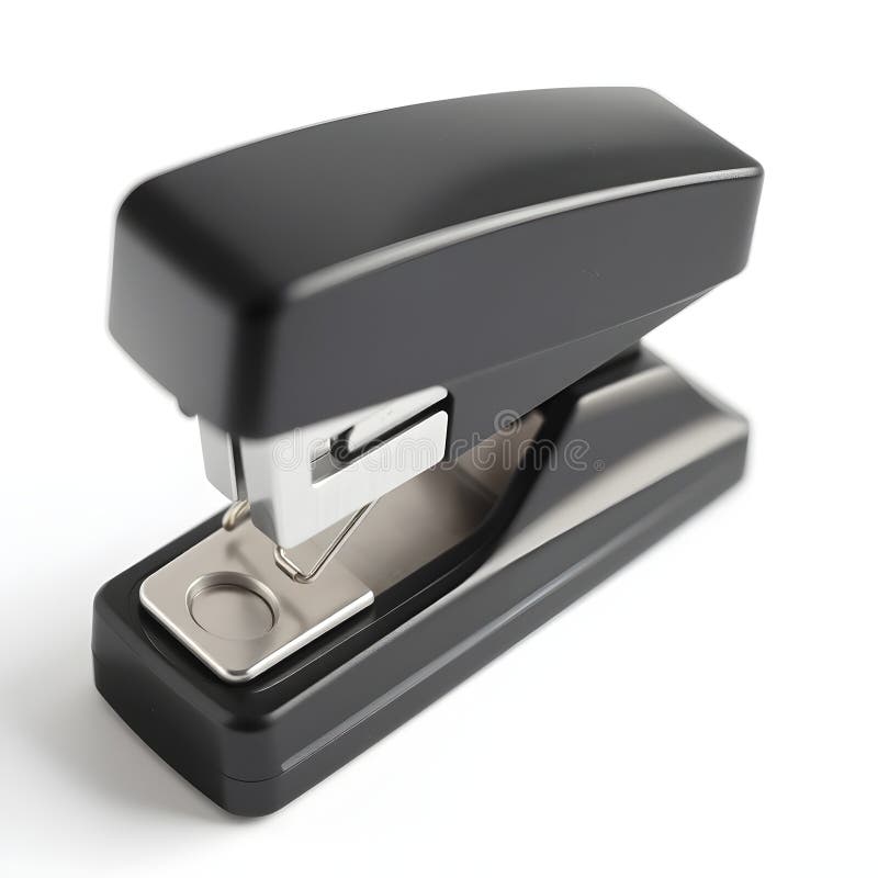 A Black Stapler with a Silver Clip Stock Illustration - Illustration of ...