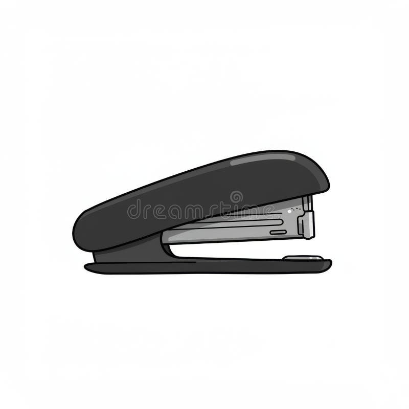 Black Stapler on White Background Stock Illustration - Illustration of ...