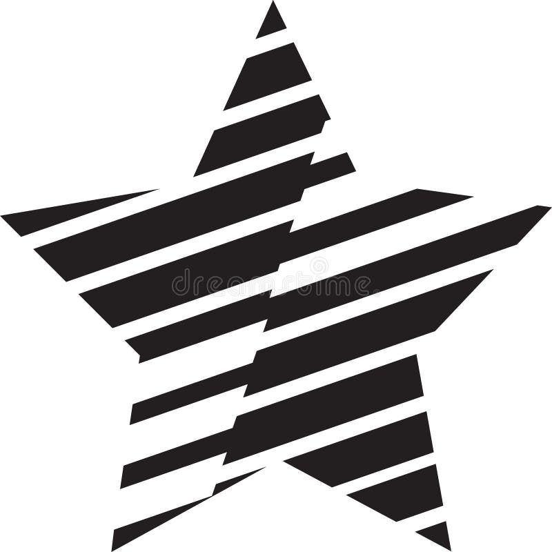 A Black Star Design with Stripes Vector Logo Stock Vector ...