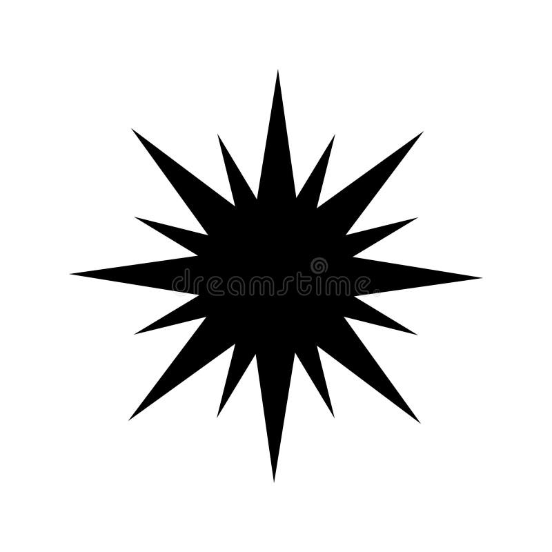 Black Star Icon. Sparkle, Twinkle or Bling Stardust Shape. Flash, Light ...