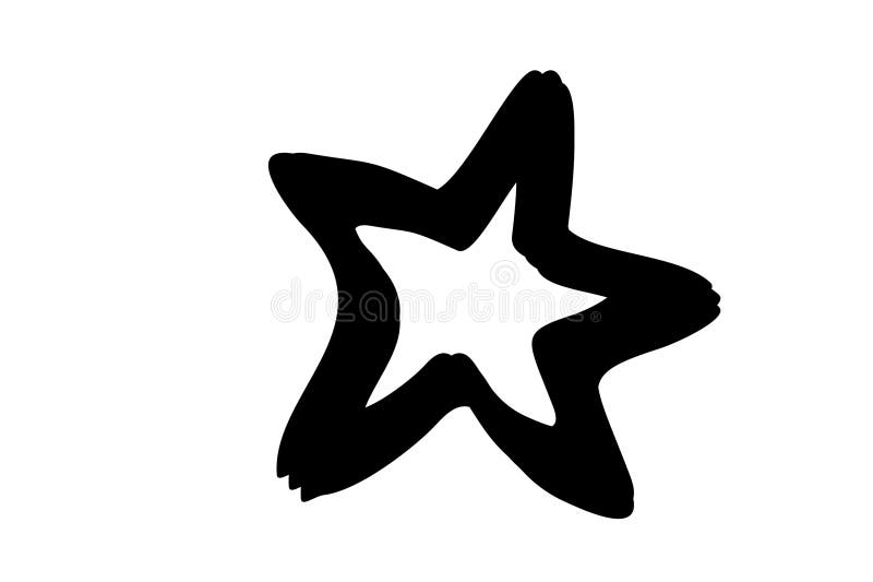 Black Star Isolated on a White Stock Illustration - Illustration of ...