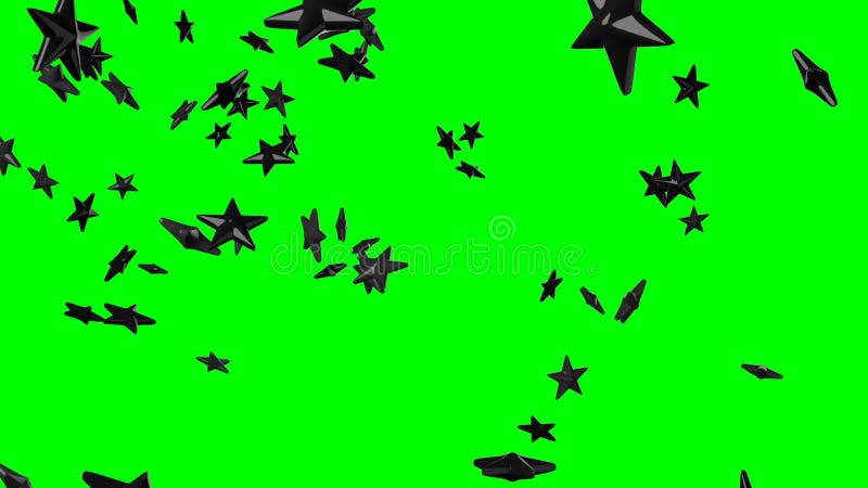 Black Star Objects on Green Chroma Key Background. Stock Footage ...