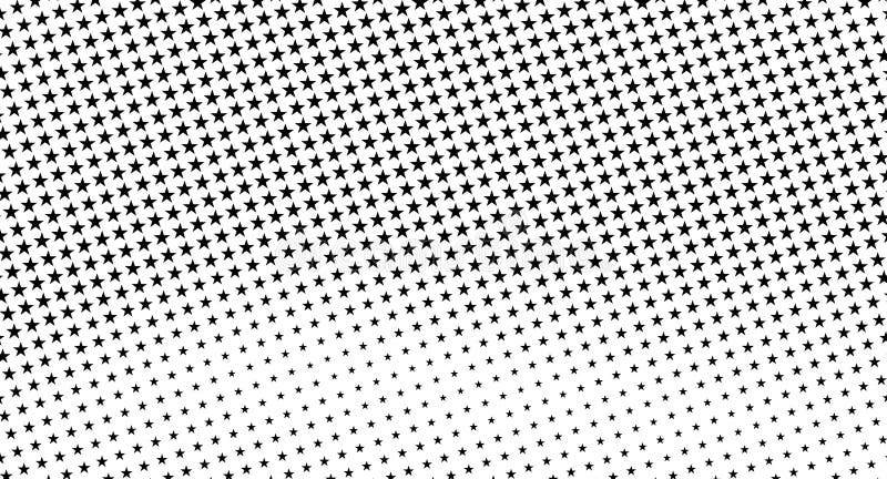 Black Star Pattern on a White Background, Fading from Large To Small ...