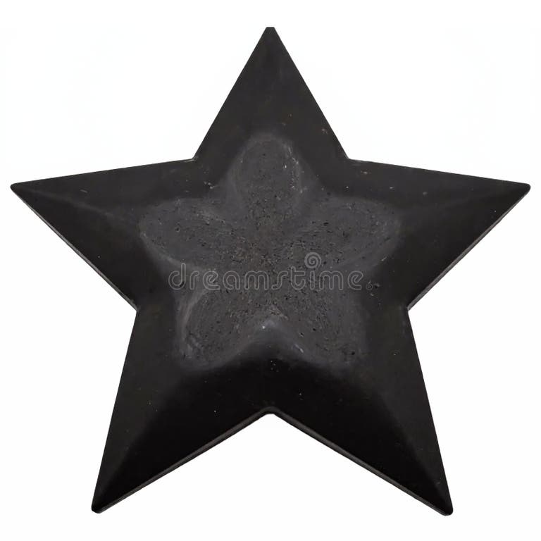 Black Star Shape with Inner Star Design Matte Surface Transparent ...