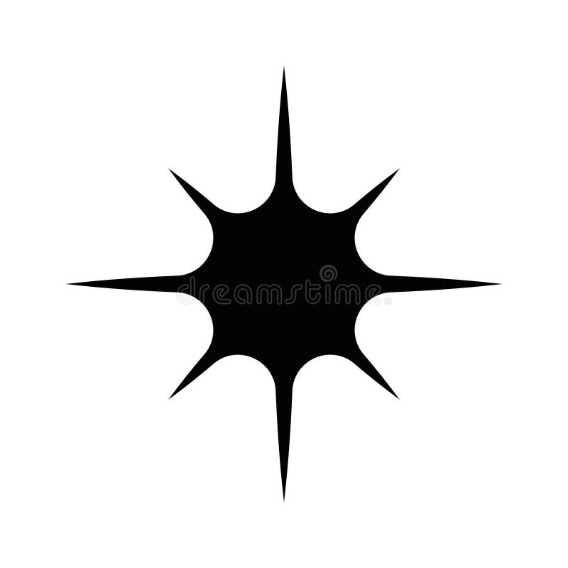 Black Star Silhouette in Spark Shape Stock Vector - Illustration of ...