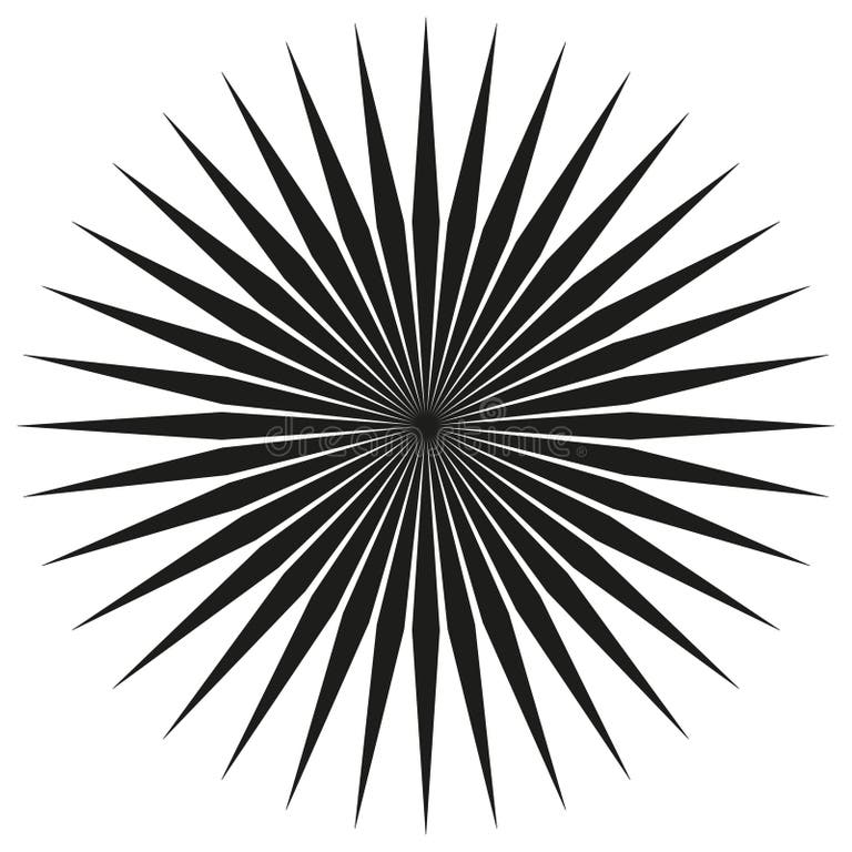 Black Starburst Shape. Sharp Radial Form. Dynamic Explosion Vector ...