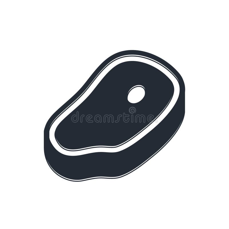 Black Steak Meat Icon Isolated on White Background. Vector Stock ...