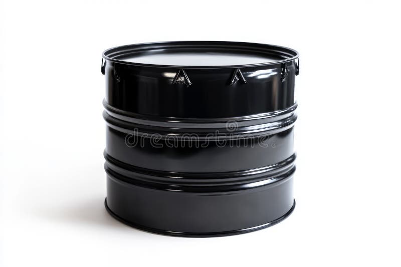 Black Steel Barrel on White Background. AI Generated Stock Image ...