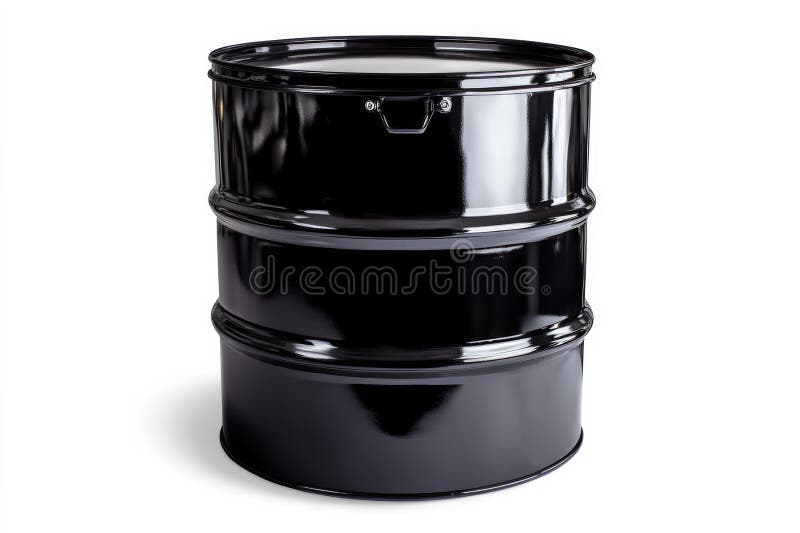 Black Steel Barrel on White Background. AI Generated Stock Image ...